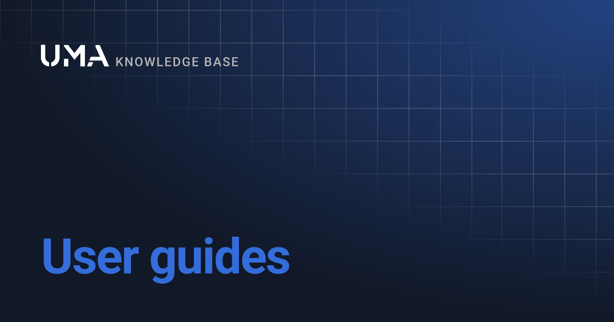 User guides | UMA Knowledgebase